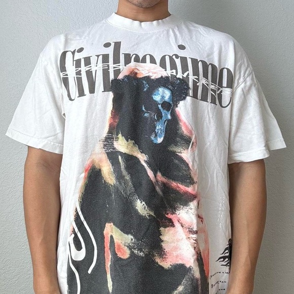 Shirts | Civil Regime Grim Reaper Graphics White Tee Shirt | Poshmark